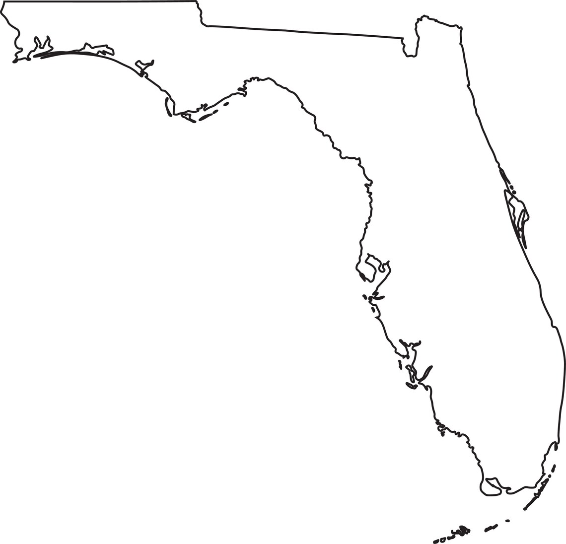 Florida Map SVG FL USA United States of America us Black | Etsy