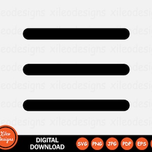 Hamburger Menu Line Icon SVG Three Lines Web Navigation Png Jpg Eps Ai ...