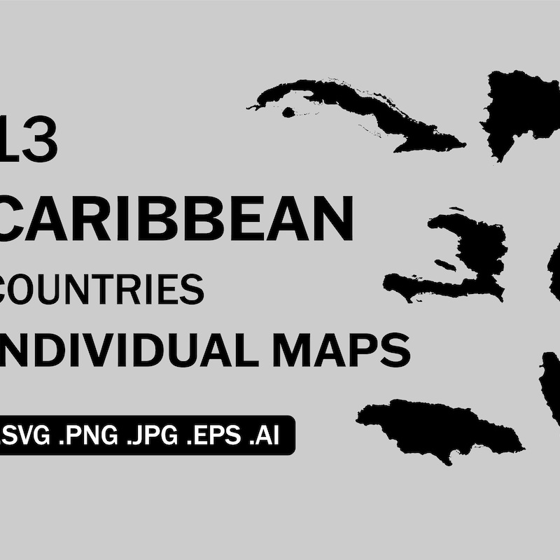 Caribbean Map Svg - Etsy