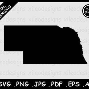 Nebraska Map SVG, NE USA State Boundary Border, Nebraskan United States ...