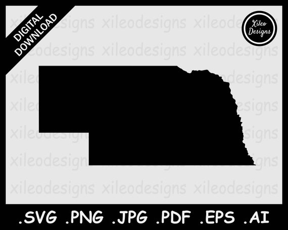 Nebraska Map SVG NE USA State Boundary Border Nebraskan - Etsy