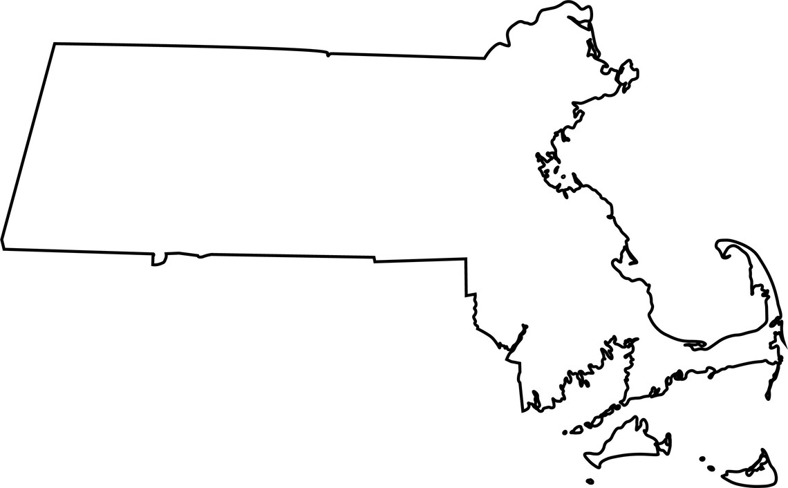 Massachusetts Map SVG - MA USA United States of America Us, Black ...