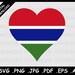 Gambia Heart Flag SVG, Gambian Love Shape Banner, Nation Country ...