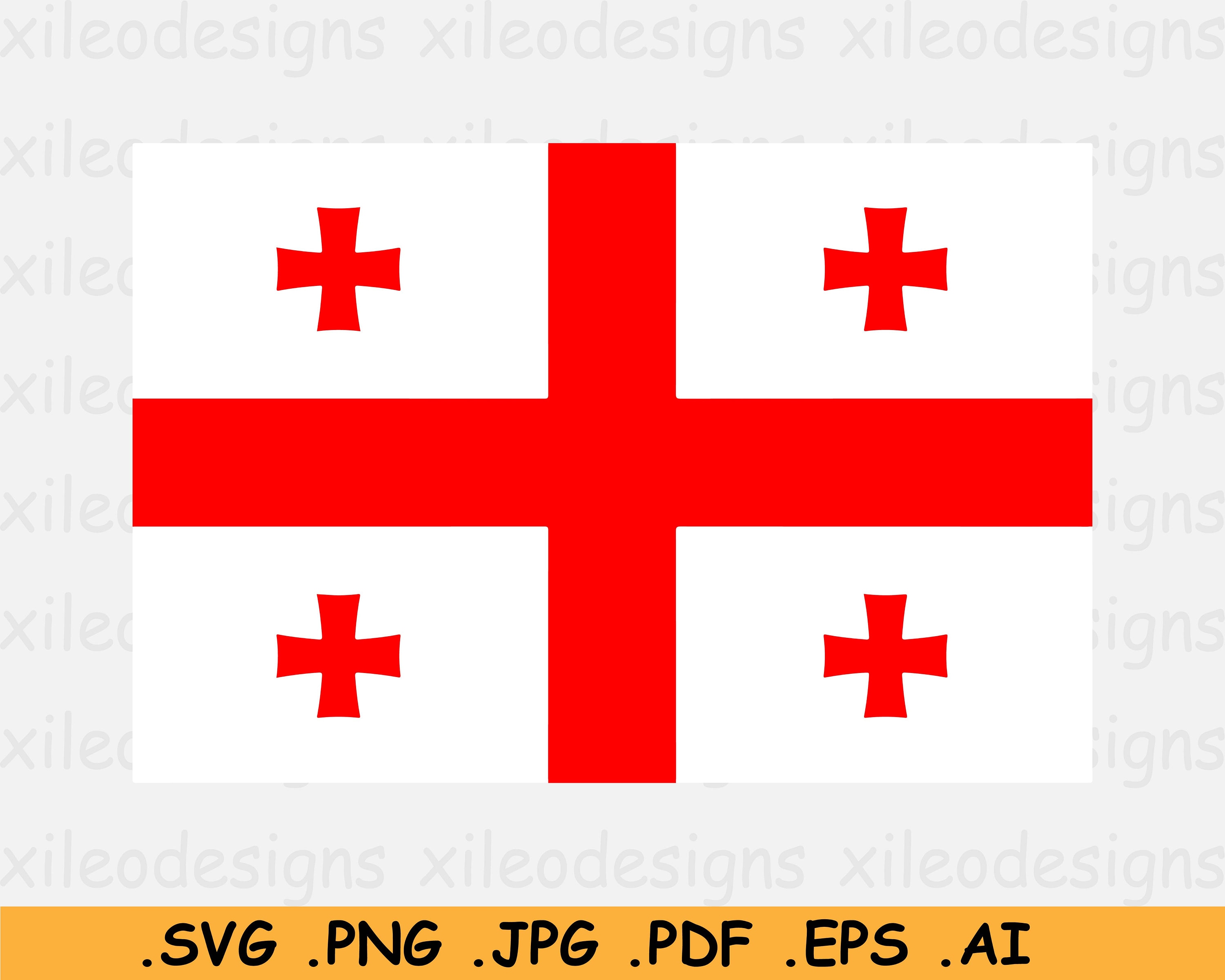 Georgia Flag SVG Georgian National Nation Country Banner - Etsy