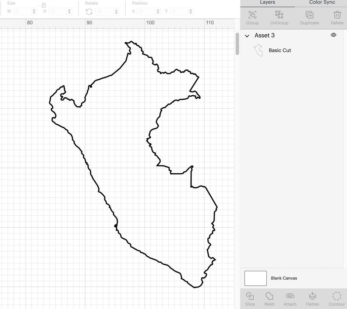 Map of Peru, Peru Map, Black and White Detailed Solid Outline Line ...
