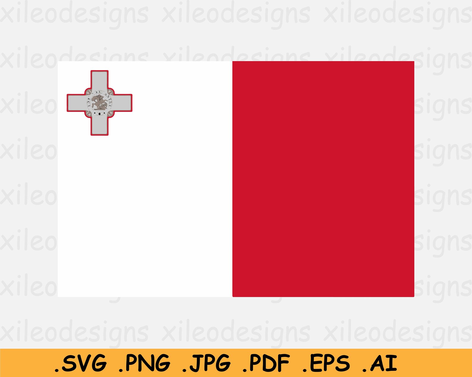 Malta Flag SVG, Maltese National Nation Country Banner, Instant Digital ...