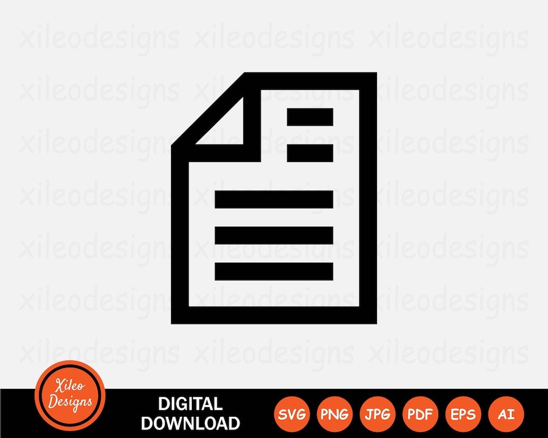Document Icon SVG - Text File Paper Page Sheet Notepad Contract Form ...