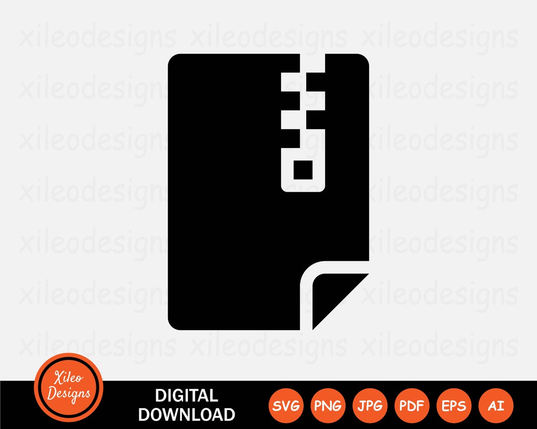 Zip File Icon SVG Compressed Folder Document Archive Png Jpg Eps Ai Pdf ...