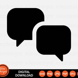 Conversation Icon SVG Dialogue Chat Comment Gossip Digital Download ...