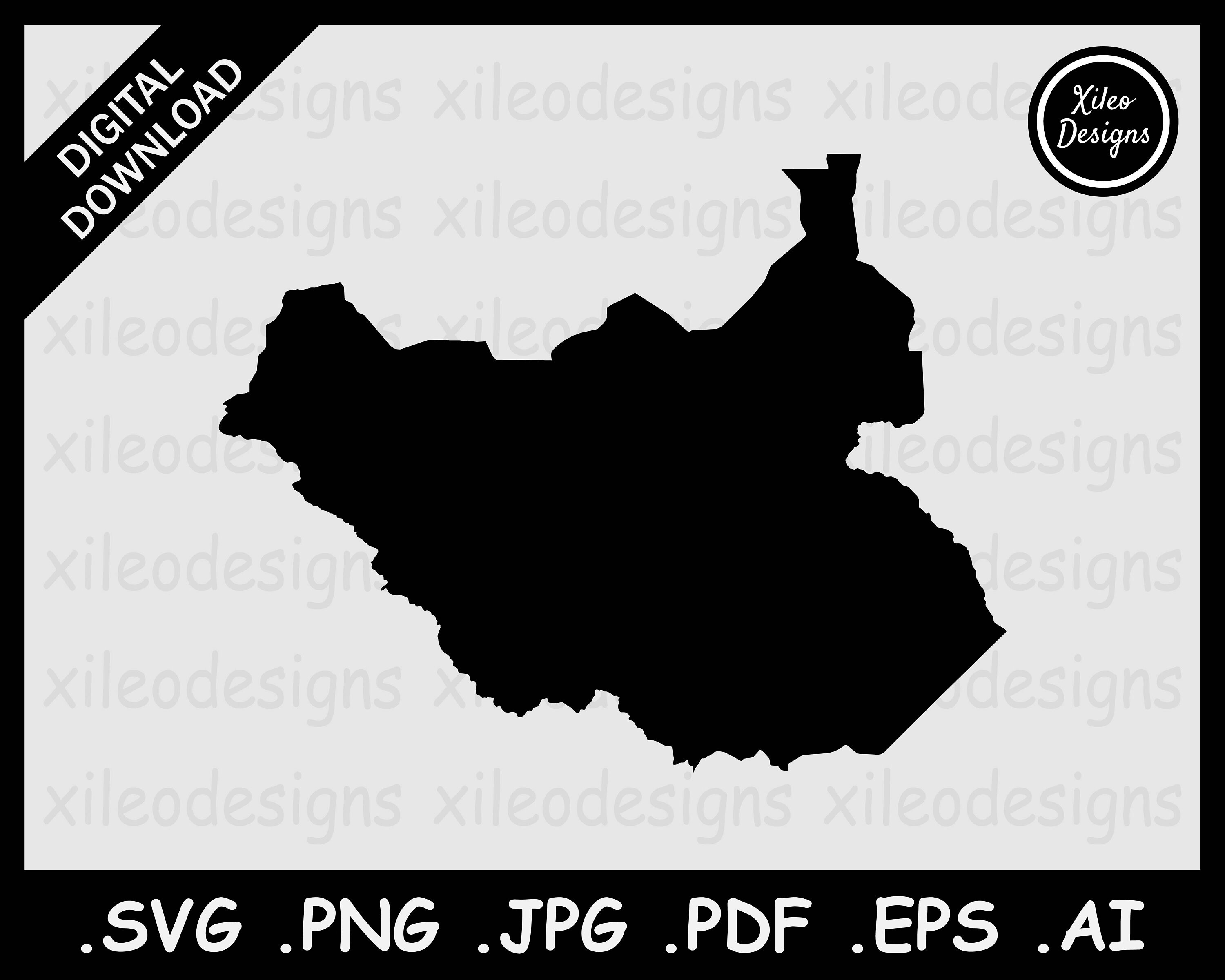 South Sudan Map SVG Sudanese National Country Boundary - Etsy