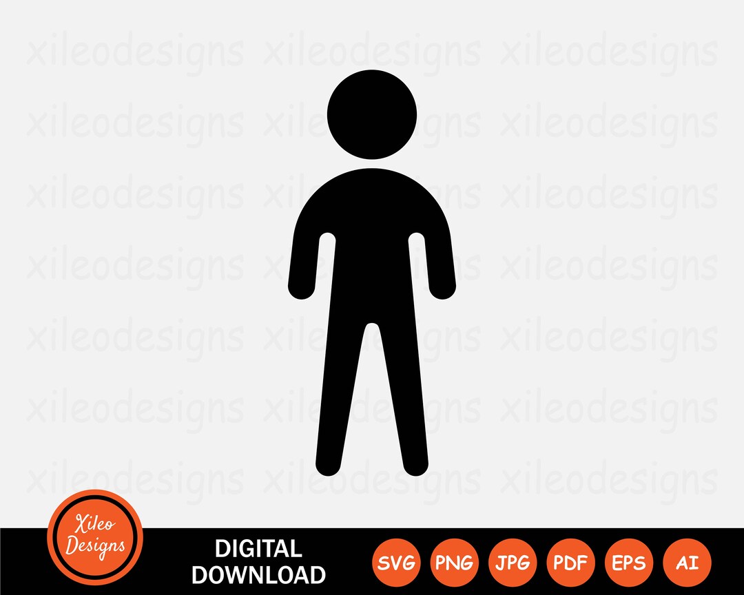 Human Stick Figure Icon SVG Alien Man Character Stand Shape Silhouette ...
