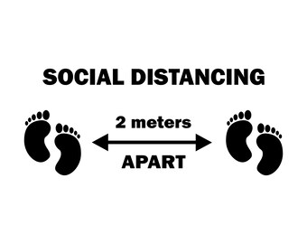 2m Distance Sign - Etsy