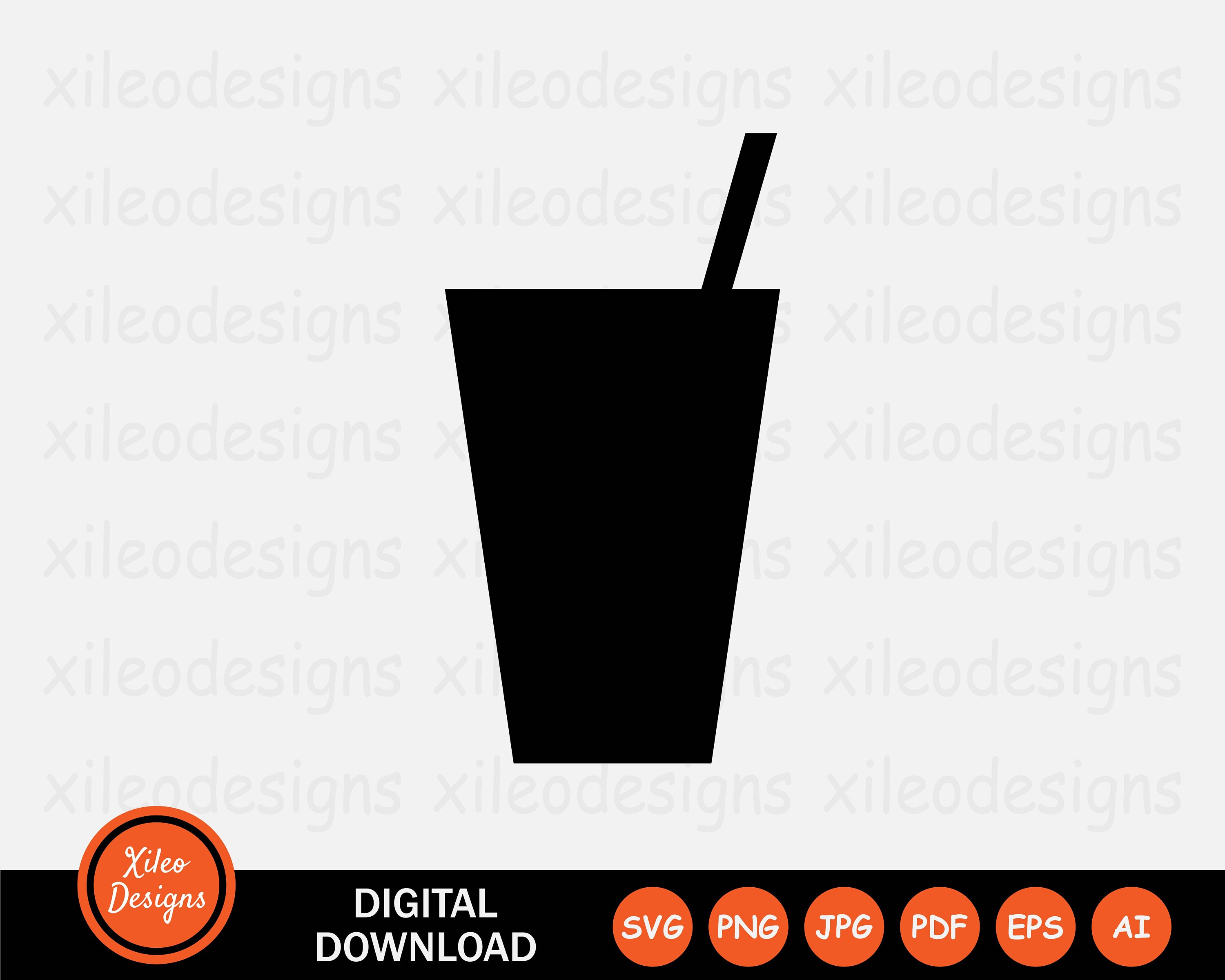Soda Drink Cup Icon SVG Soft Drinks Beverage Juice Milk Straw Symbol ...