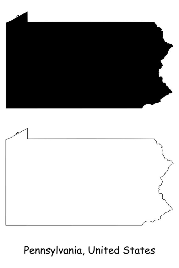 Pennsylvania Map SVG PA USA United States of America Us - Etsy