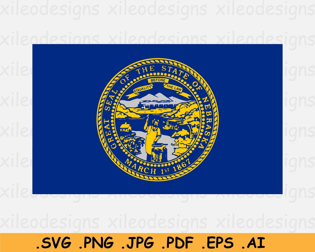 Nebraska Flag SVG - NE USA U.S State Banner, American United States of ...