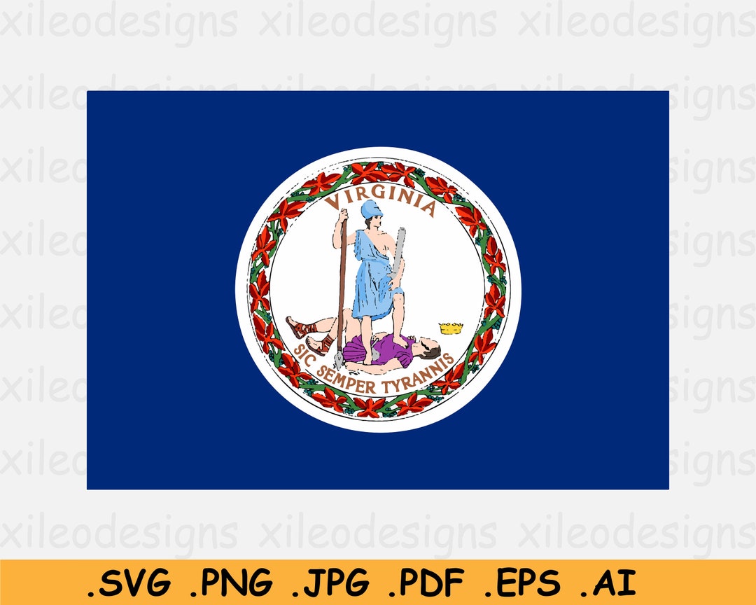 Virginia Flag SVG - VA U.S. USA State Banner, American United States of ...
