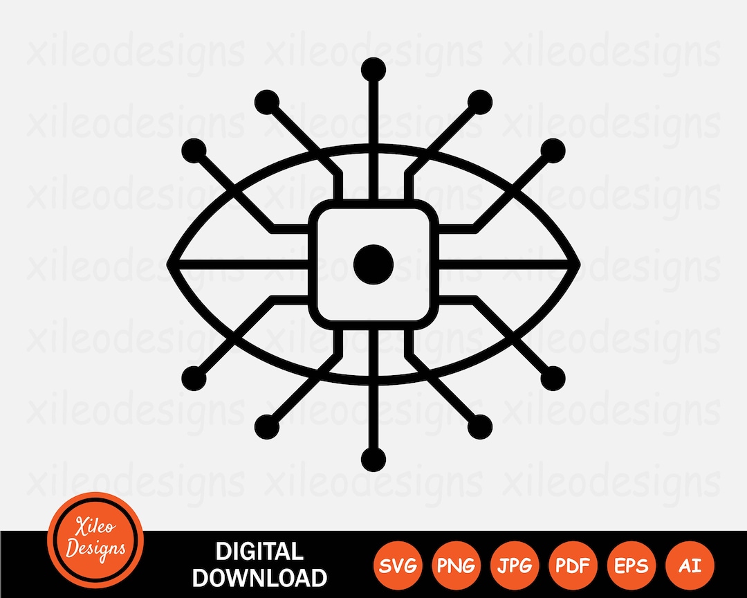 AI Vision Icon SVG Artificial Intelligence Chip Data Digital Download ...