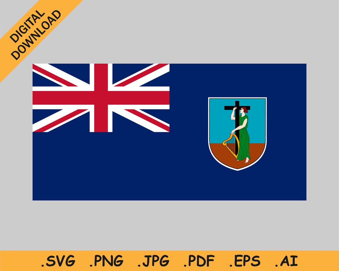 Montserrat Flag SVG - Montserratian Banner, British Overseas Territory ...