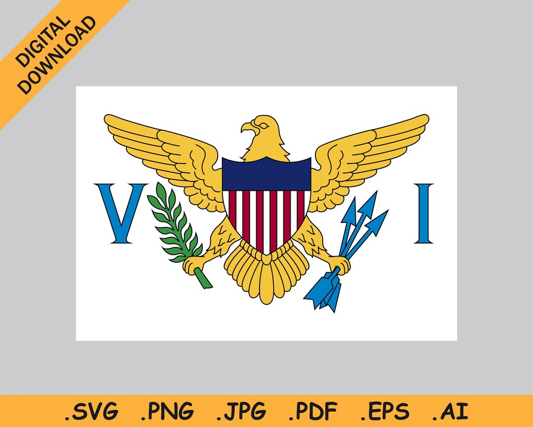 US Virgin Islands Flag SVG - USVI Banner, United States Usa, Cricut Cut ...