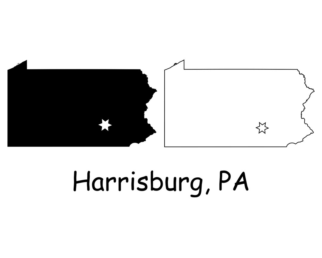 Harrisburg Pennsylvania PA Capital City Location on a State Map USA ...