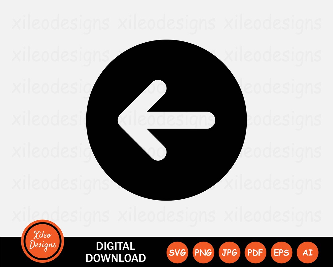Circle Left Arrow Icon SVG Round West Previous Back Position Path Undo Symbol Sign Clipart ...