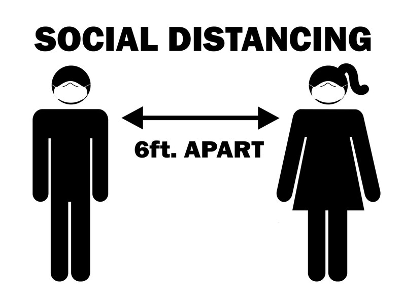 Social Distancing 6 Ft Six Feet Apart Man Woman Stick Figure - Etsy