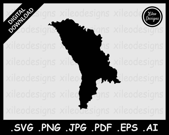 Moldova Map SVG Moldovan Country National Border Boundary - Etsy