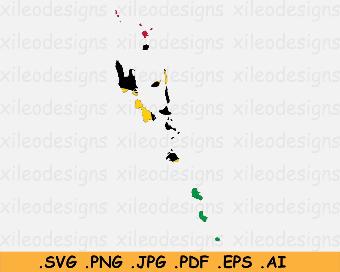 Vanuatu Flag Map SVG, Vanuatuan Cricut Cut File, Country Nation ...