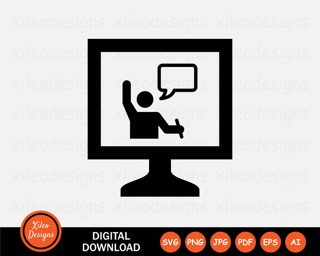Online Learning Icon SVG Virtual Study Computer Internet Digital Learn ...