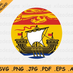 New Brunswick SVG, Round Flag SVG, Canada Canadian Province Circular ...