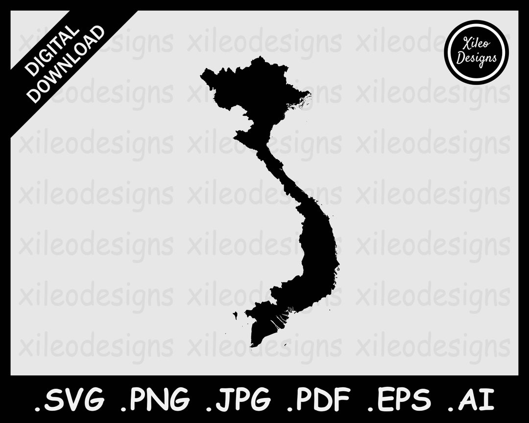 Vietnam Map SVG, Vietnamese National Country Boundary Border, Black ...