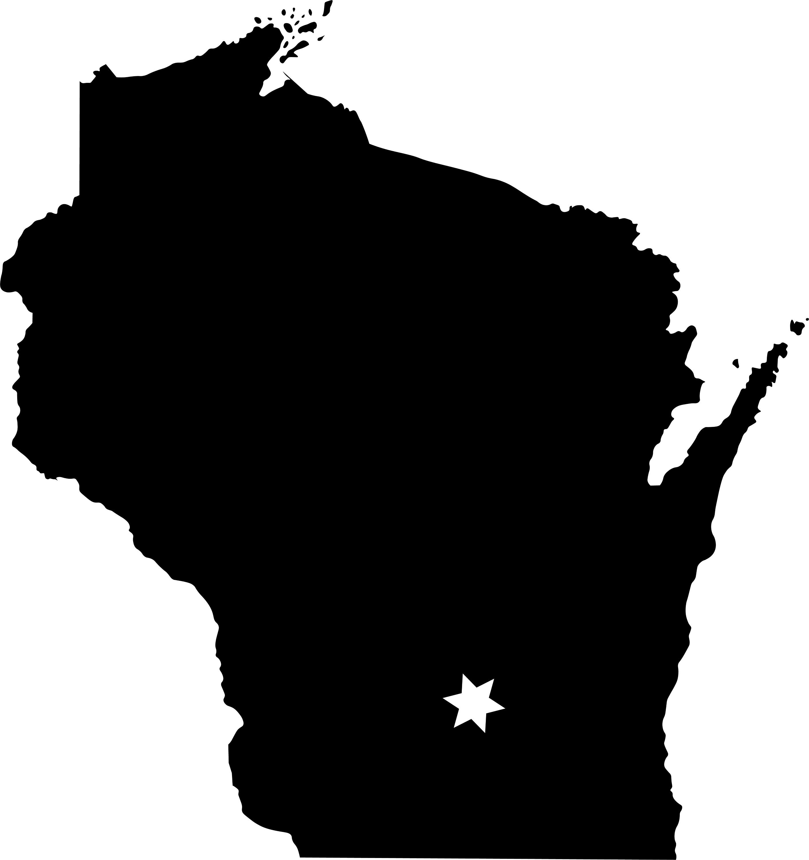 Madison Wisconsin WI Capital City Location on a State Map USA Vector ...