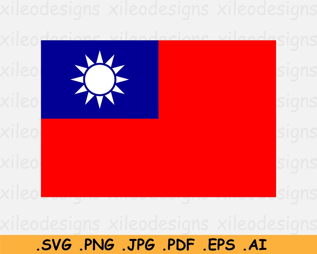 Taiwan SVG National Flag, Taiwanese Nation Country Banner, Cricut Cut ...