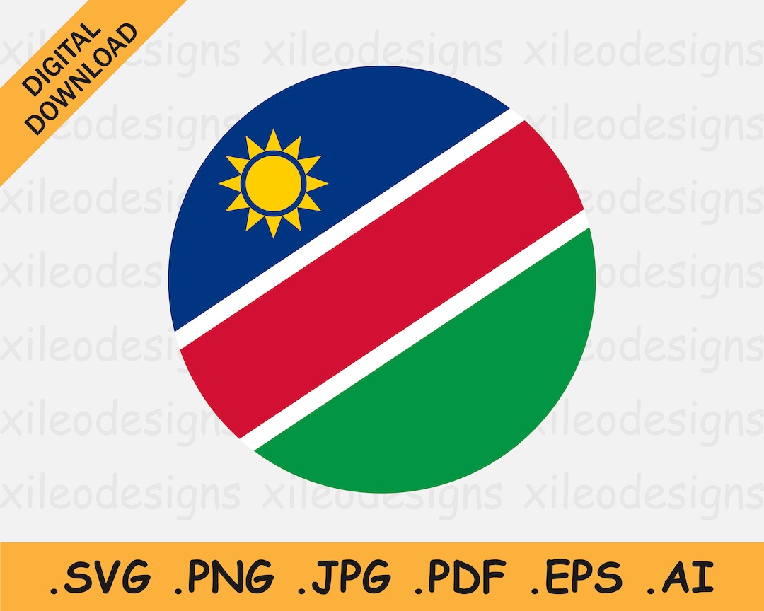 Namibia Round Flag SVG - Namibian Circular Banner, National Circle ...