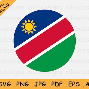 Namibia Round Flag SVG - Namibian Circular Banner, National Circle ...