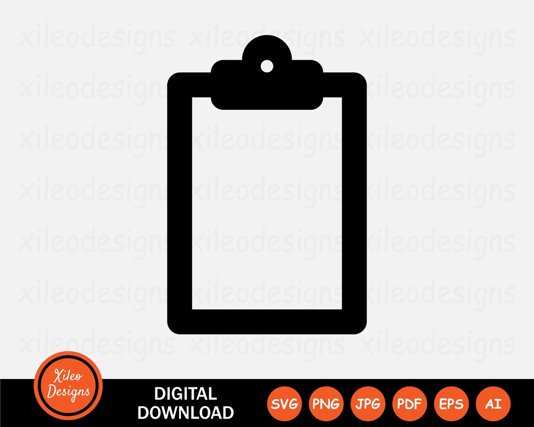 Blank Clipboard Icon SVG Clip Board Paper Document Doc Digital Download ...