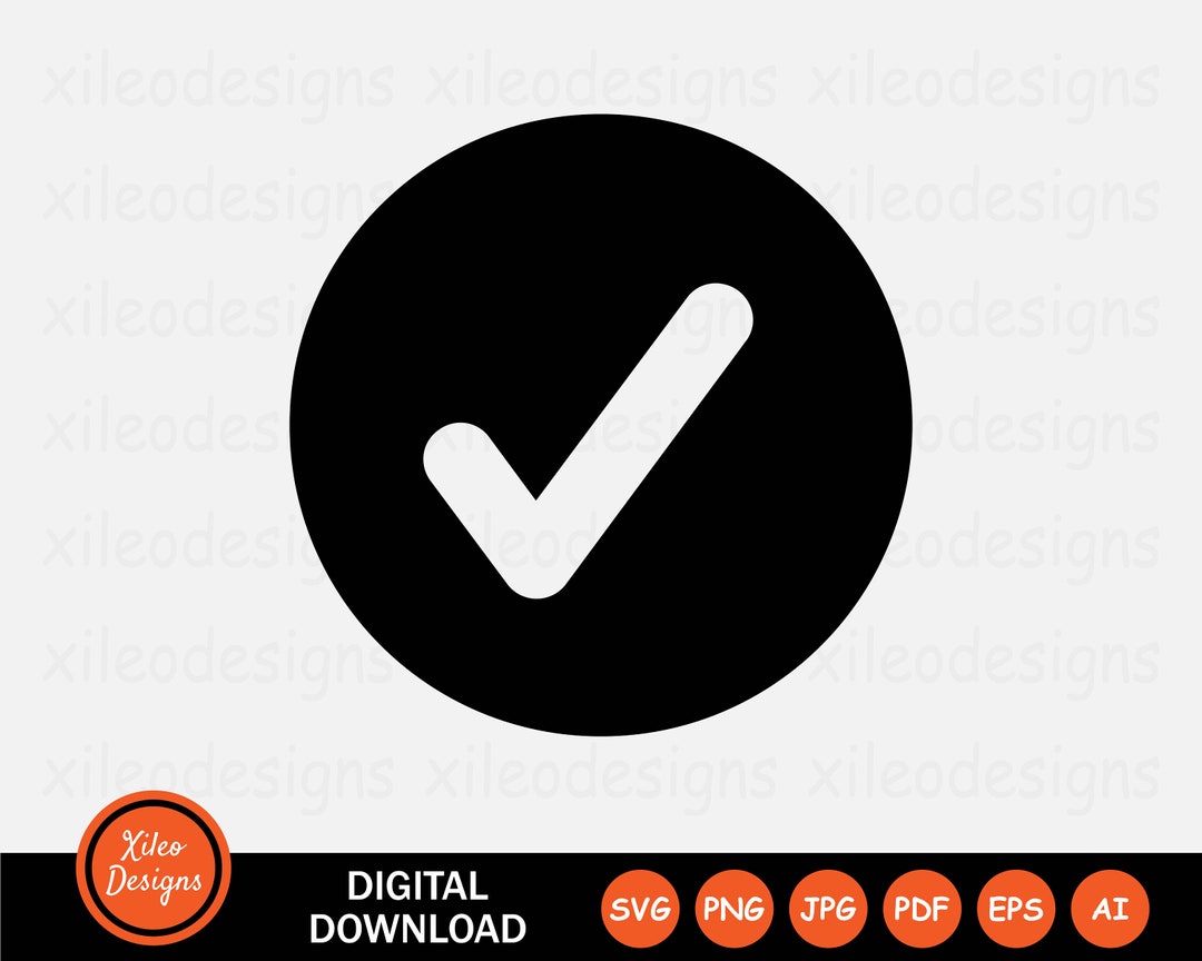Checkmark Round Icon SVG Tick Approve Confirm Verified Graphic Vector ...