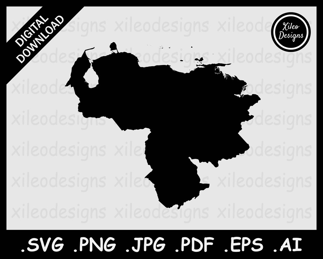 Venezuela Map SVG, Venezuelan National Country Boundary Border, Black ...