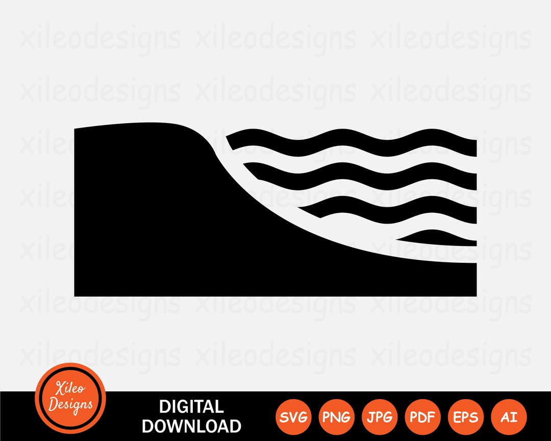 Coast Icon SVG Beach Coastal Wave Water Sea Ocean Waves Sign Symbol ...