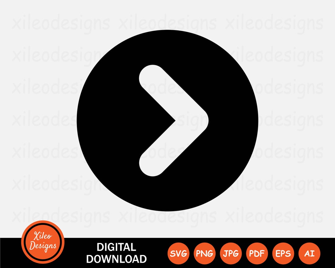 Round Right Arrow Icon SVG Next Forward Point East Path Png Jpg Eps Ai ...