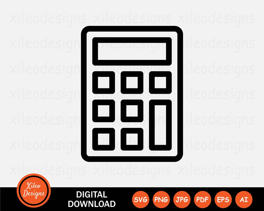 Calculator Line Icon SVG Calculate Math Finance Account Graphic Vector ...