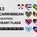 Caribbean Countries National Heart Flags SVG Bundle, Caribbean Country ...