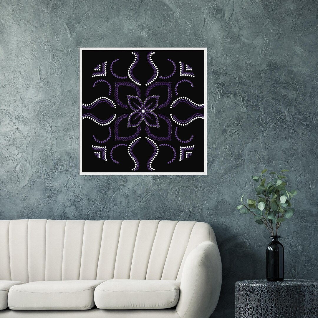 Purple Dot Art Wall Art for Entryway Wall Decor Dot Art for Living Room ...