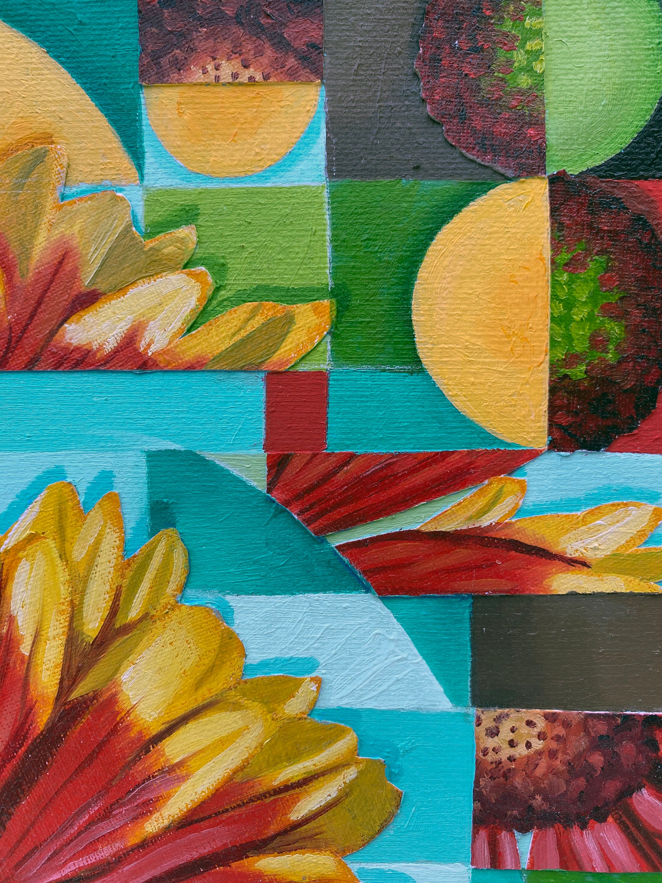 Original Arizona Sunflower Oil Collage Painting - Etsy