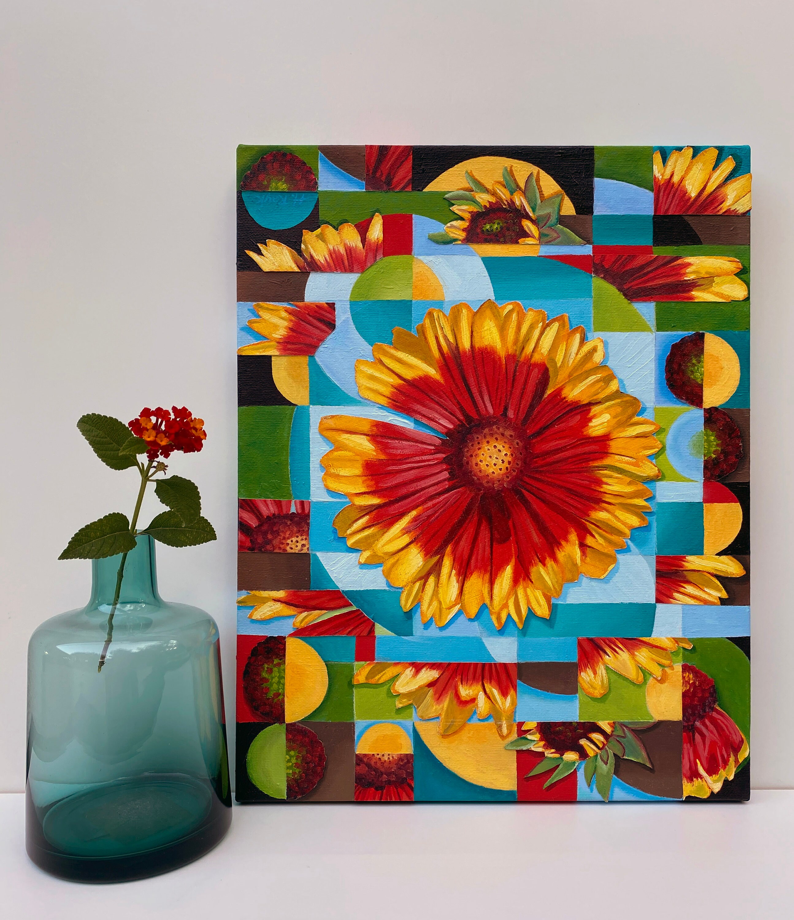 Original Arizona Sunflower Oil Collage Painting - Etsy