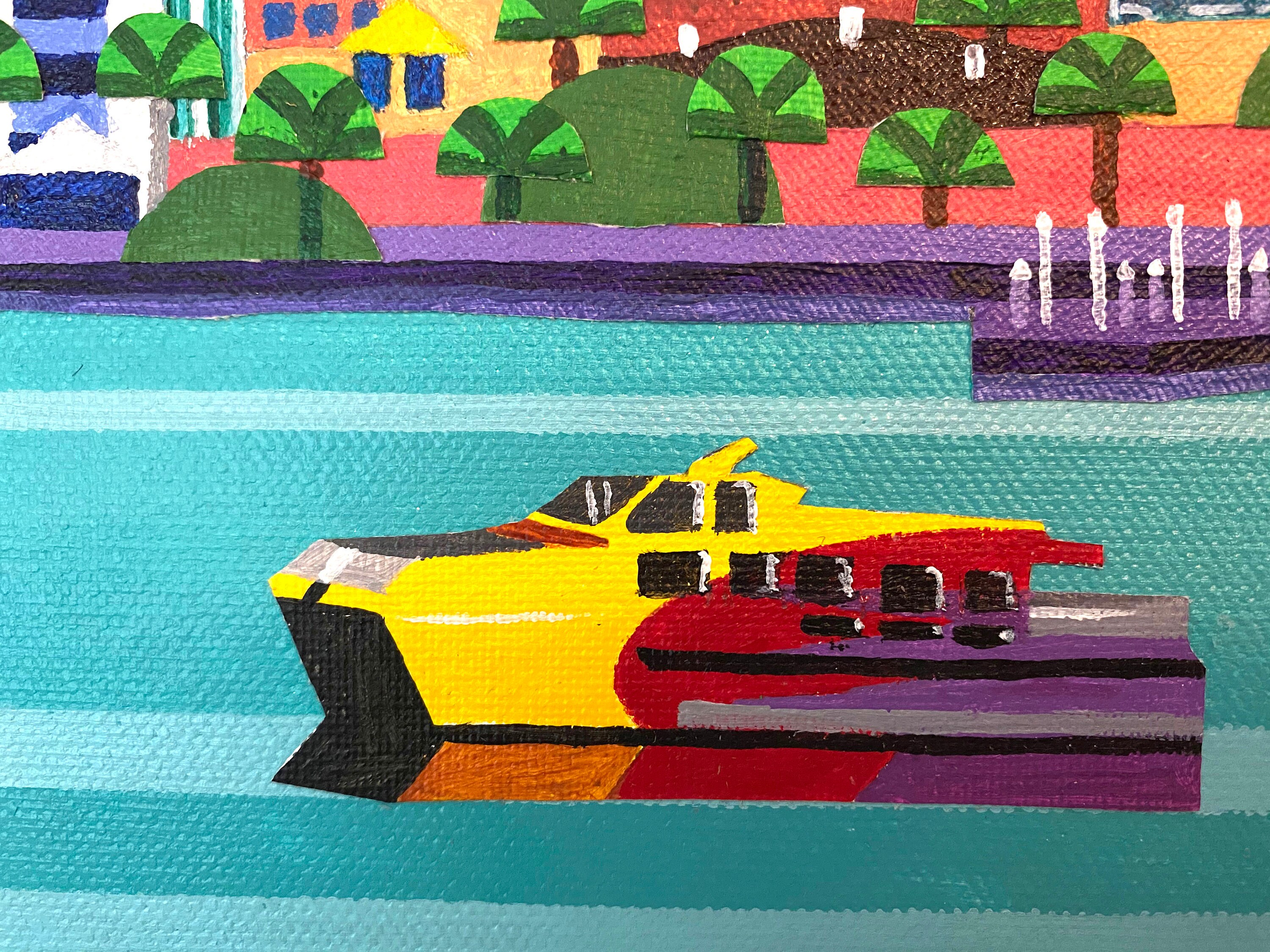 Original Long Beach California Skyline Collage Painting - Etsy