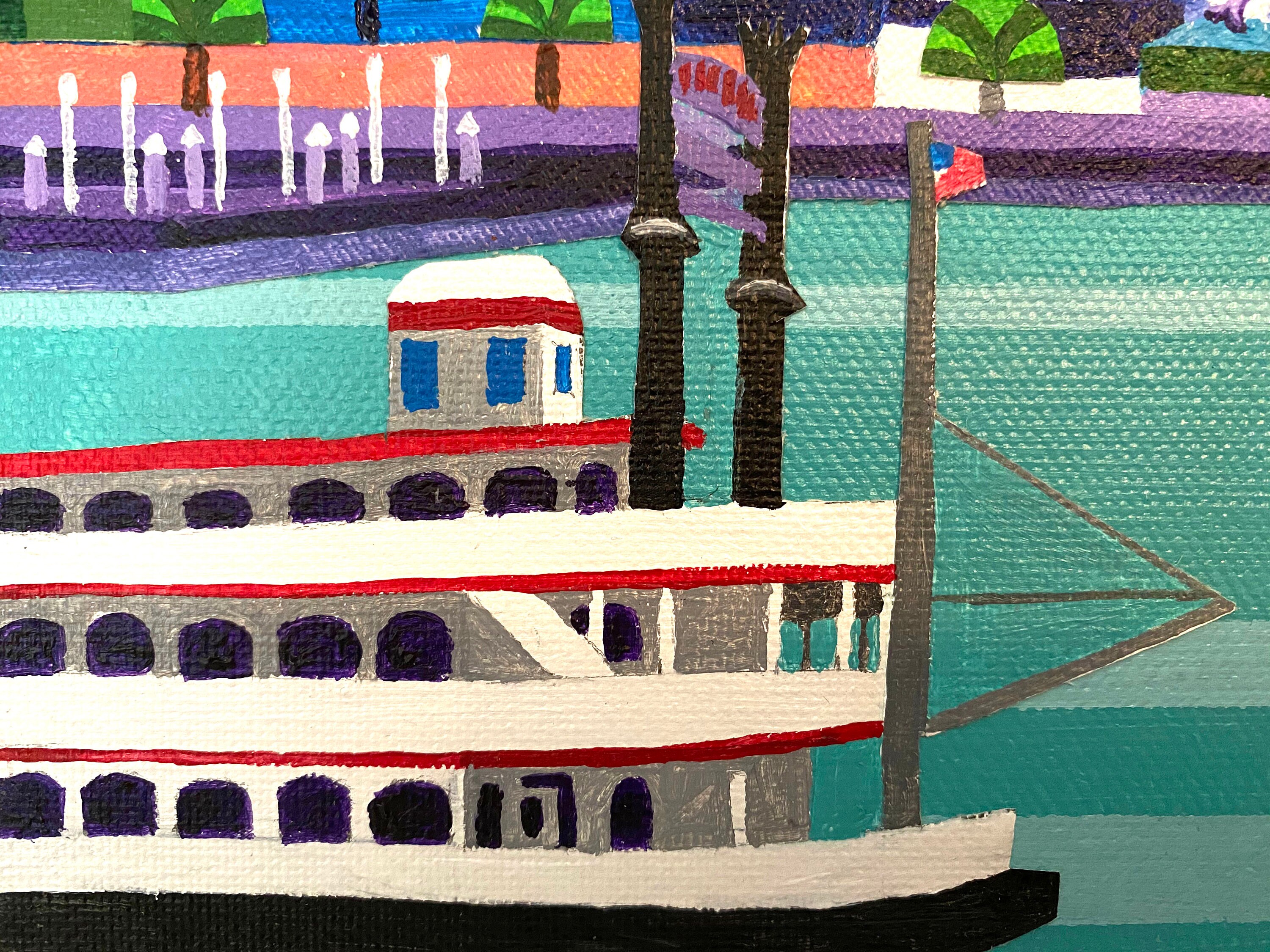 Original Long Beach California Skyline Collage Painting - Etsy