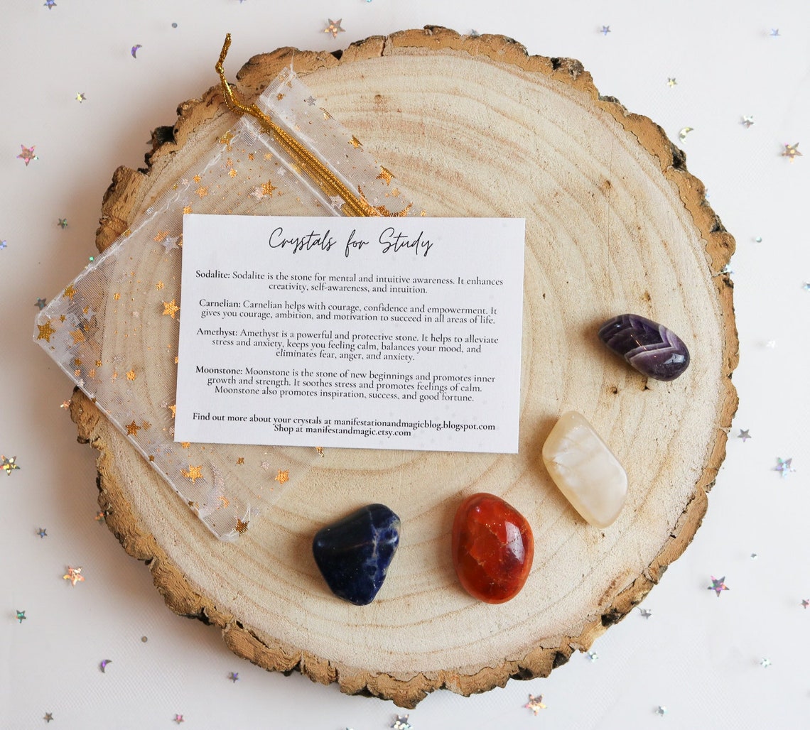 Crystals for Study Study Crystal Set Exam Success Crystals - Etsy UK