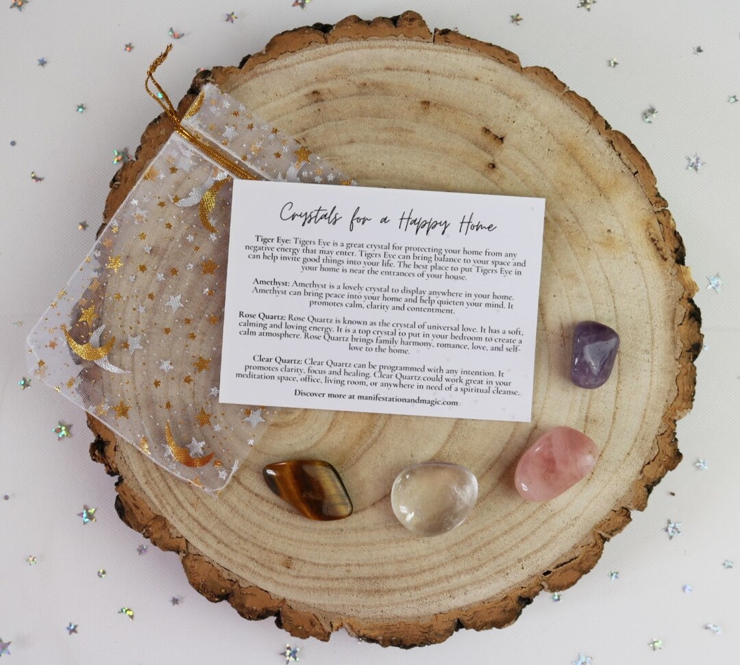 Crystals for a Happy Home, New Home Gift, New Home Crystal Set, Home ...