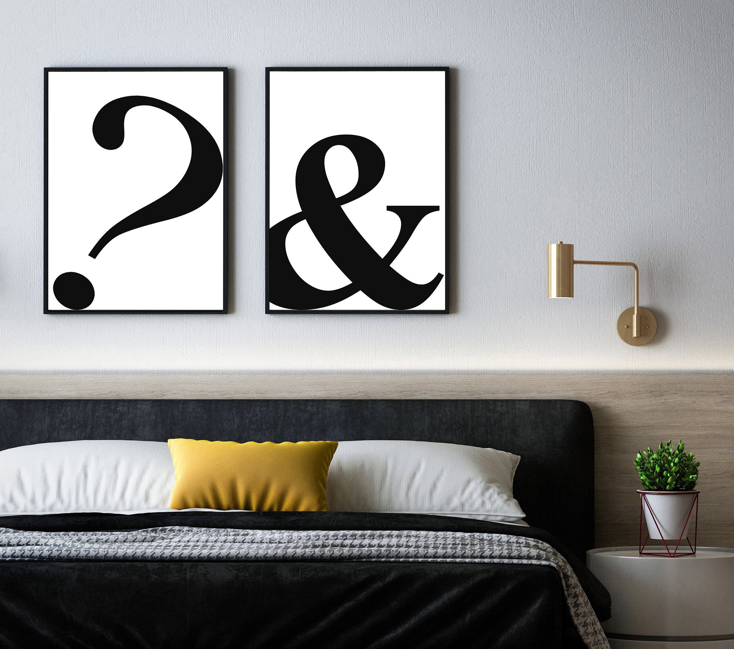 Graphic Typography Question Mark Printable Wall Art Download, Modern ...